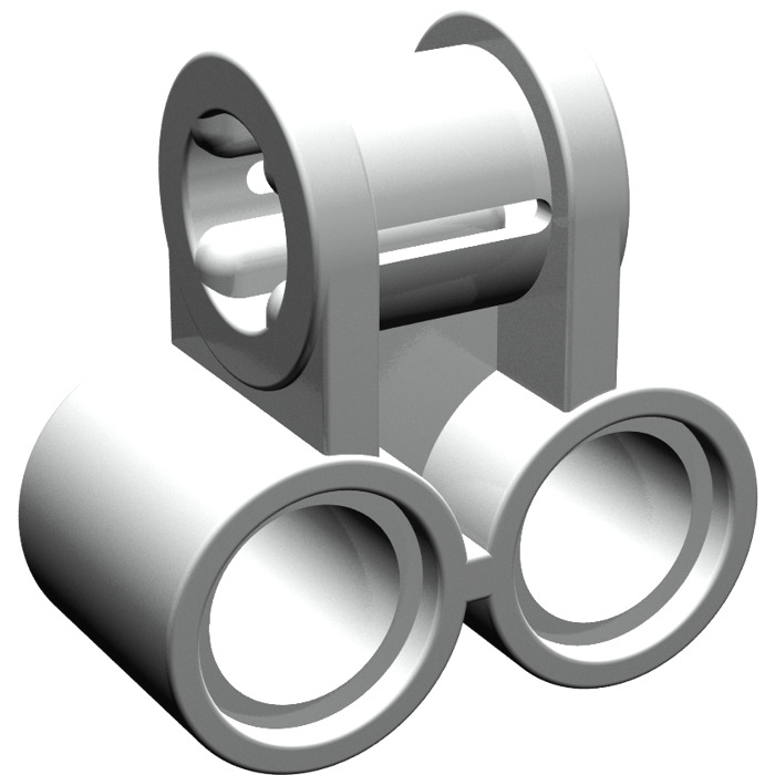 LEGO Pearl Light Gray Cross Block with Two Pinholes (32291 / 42163 ...