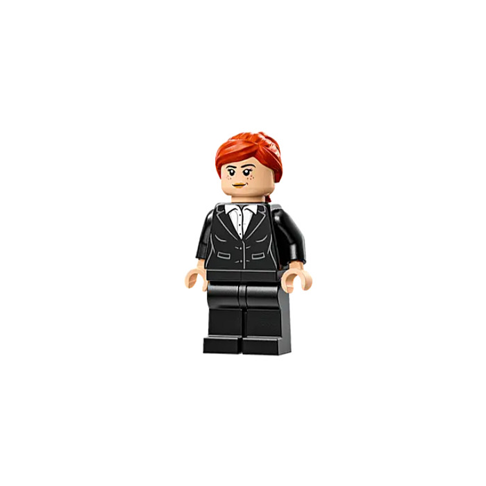 LEGO Pepper Potts with Black Suit and Reddish Orange Hair with Ponytail ...