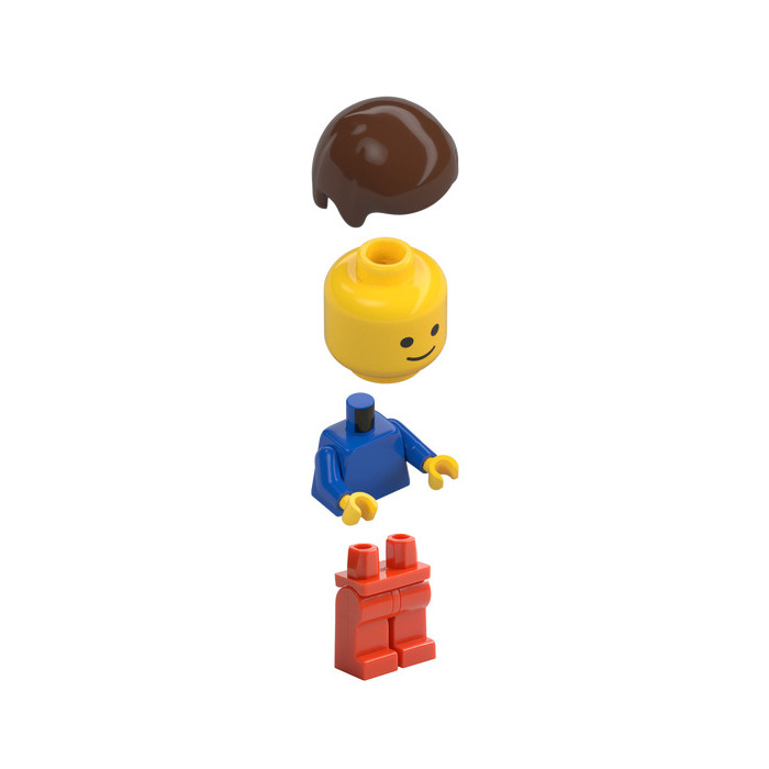 LEGO Person in Blue Top with Brown Short Hair Minifigure | Brick Owl ...
