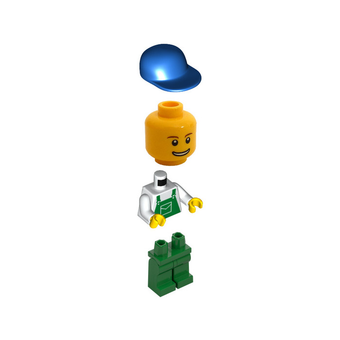 LEGO Person with Green Overalls and Blue Cap Minifigure | Brick Owl ...