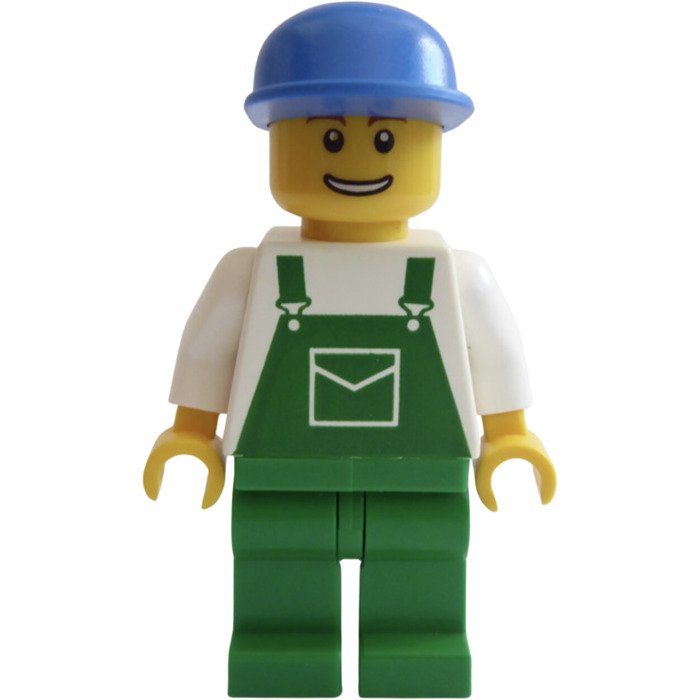 LEGO Person with Green Overalls and Blue Cap Minifigure | Brick Owl ...