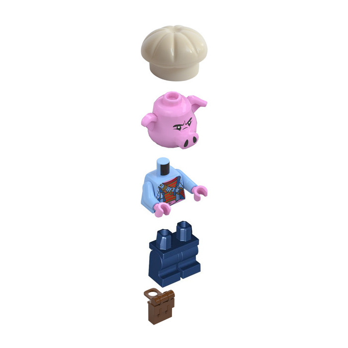 LEGO Pigsy with Bright Light Blue Jacket and Backpack Minifigure ...