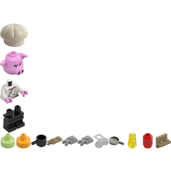 LEGO Pigsy with White Chef Jacket and Portable Kitchen Minifigure ...