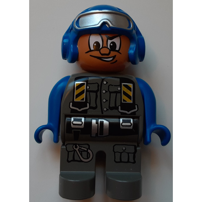 LEGO Pilot with Blue Aviator Helmet Duplo Figure | Brick Owl - LEGO ...