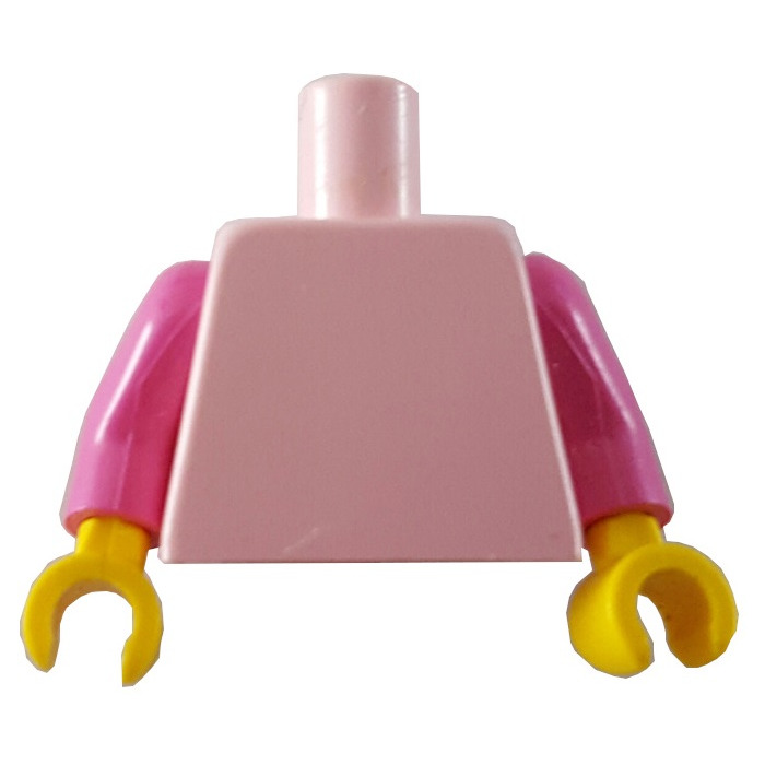 LEGO Pink Plain Minifig Torso with Dark Pink Arms and Yellow Hands ...