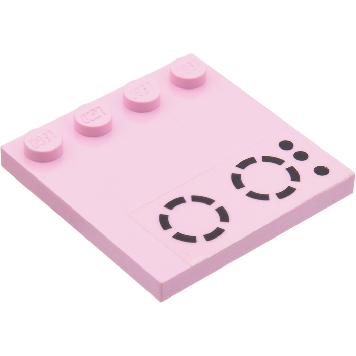 LEGO Pink Tile 4 x 4 with Studs on Edge with Cooker Sticker from Set ...