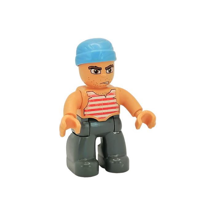 LEGO Pirate with Striped Vest and Blue Hat Duplo Figure | Brick Owl ...