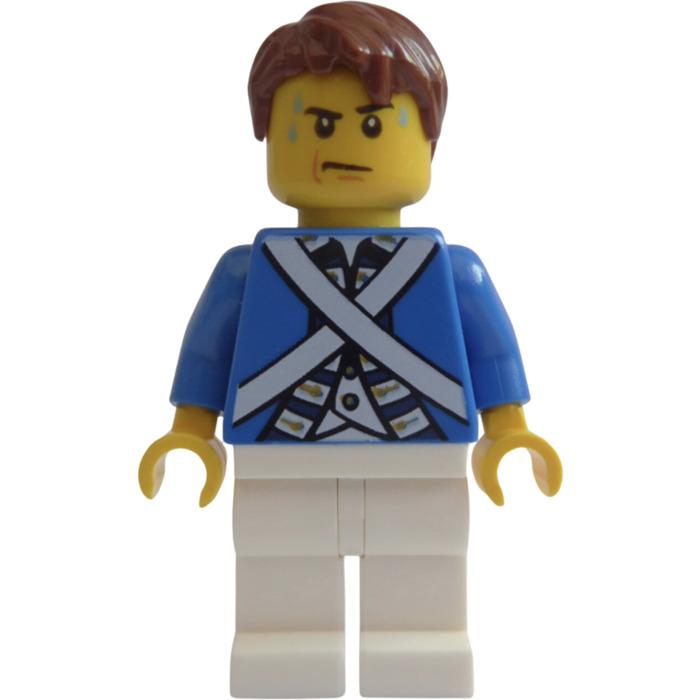 LEGO Pirates Chess Bluecoat Soldier with Sweat Drops and Reddish Brown ...