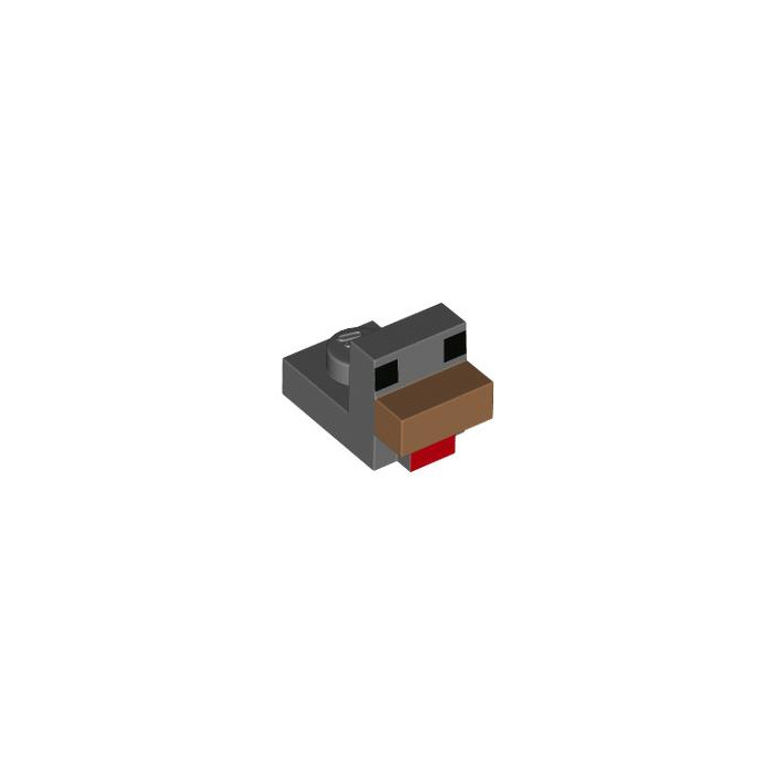 LEGO Pixelated Minecraft Chicken Head with Flesh Beak | Brick Owl