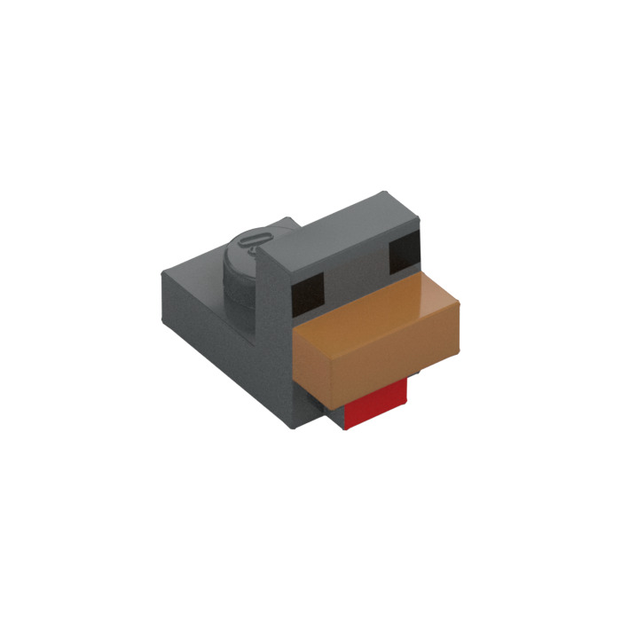 LEGO Pixelated Minecraft Chicken Head with Flesh Beak | Brick Owl