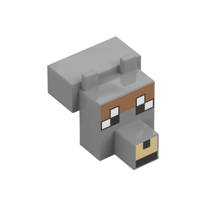 LEGO Pixelated Minecraft Wolf Head with Snout (20308) | Brick Owl ...