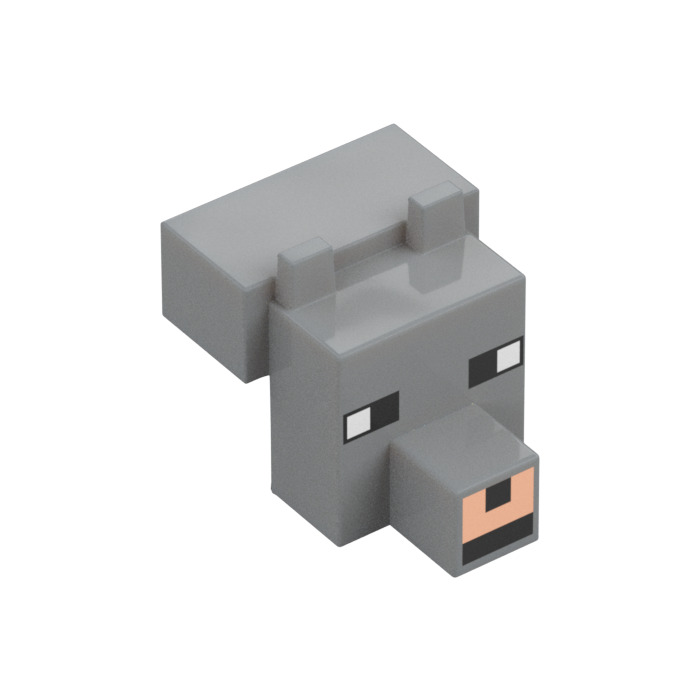 LEGO Pixelated Minecraft Wolf Head with Snout (20308) | Brick Owl ...