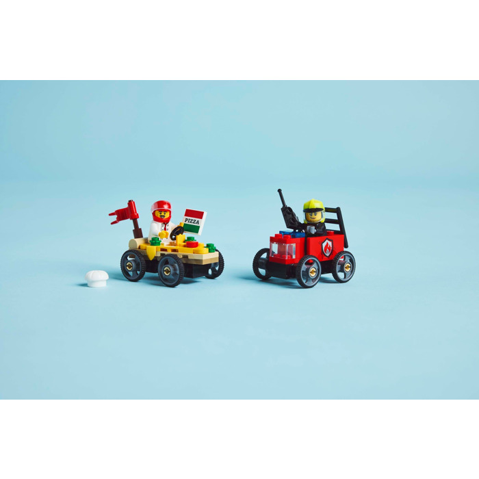 LEGO Pizza vs. Fire Truck Race Car Pack Set 60458 | Brick Owl