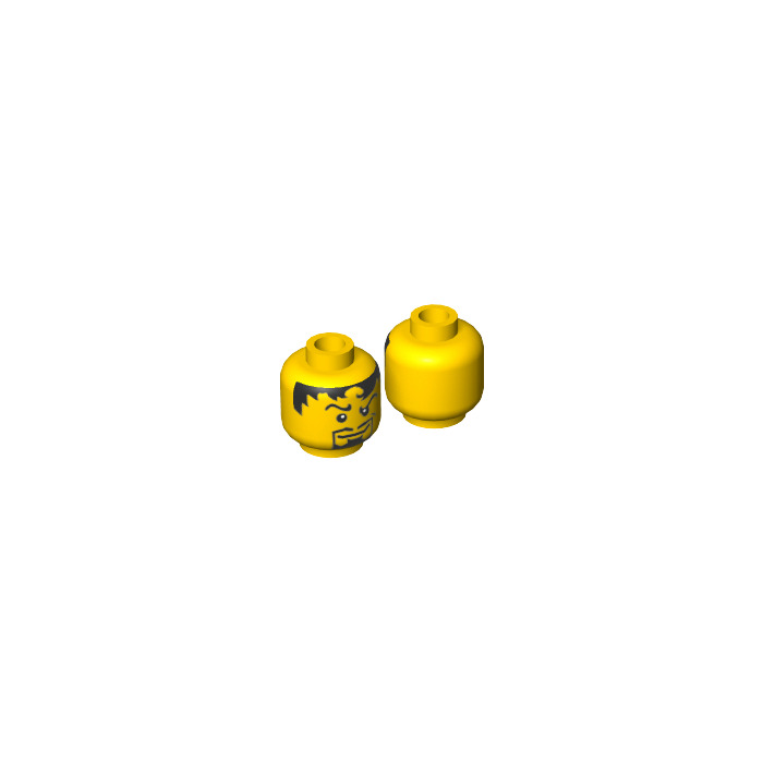 LEGO Plain Head with Black Hair and Goatee, closed Mouth (3626 / 50003 ...