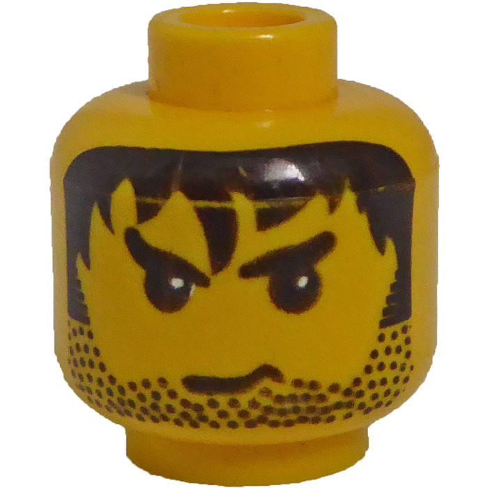 LEGO Plain Head with Black Stubble and Messy Hair (3626 / 44747 ...