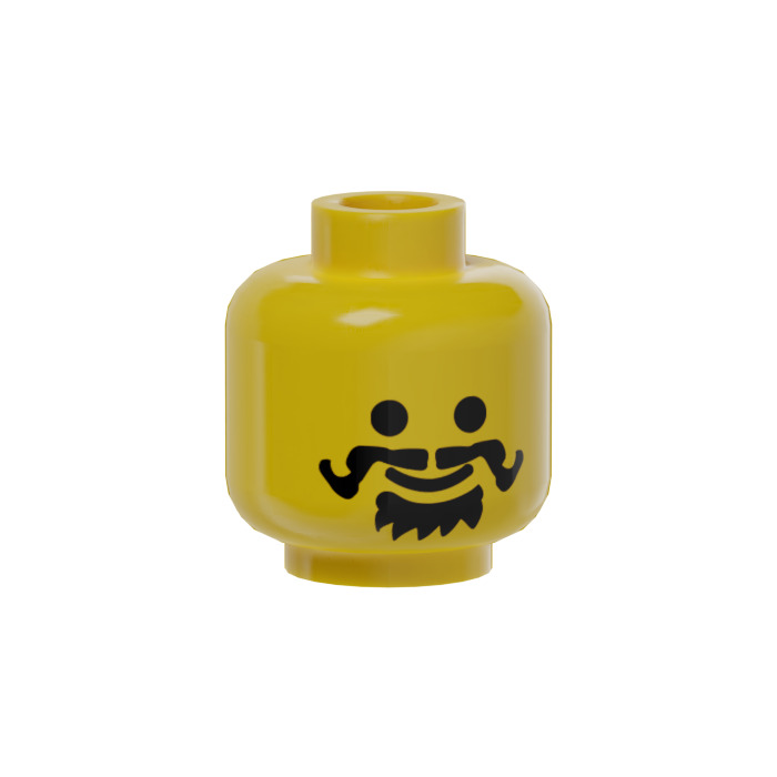 LEGO Plain Head with Goatee and Curled Moustache (Safety Stud) (3626 ...