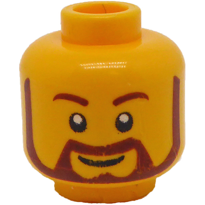 LEGO Plain Head with White Pupils, Brown Head Beard and Smile (Safety ...