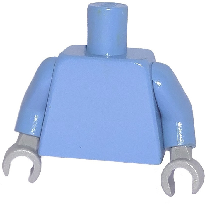 LEGO Plain Minifig Torso with Medium Blue Arms and Medium Stone Hands ...