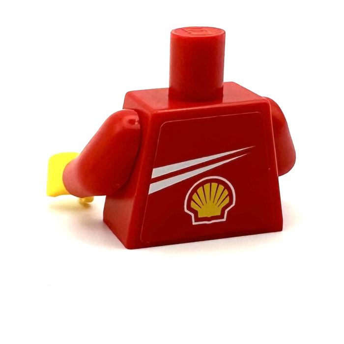 LEGO Plain Torso with Red Arms and Yellow Hands with Torso with Ferrari ...