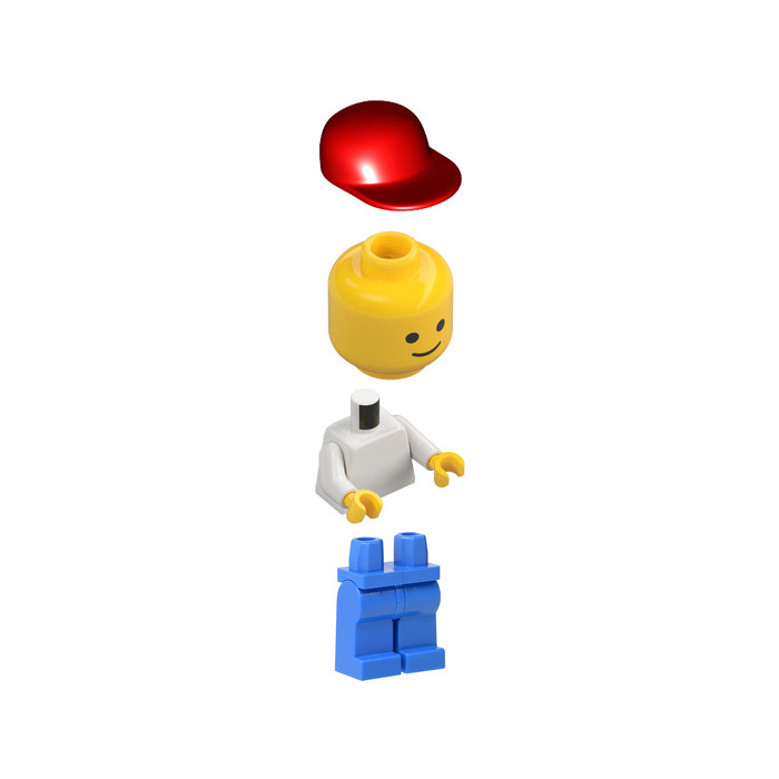 LEGO Plain White Torso, Blue Legs, Red Cap Minifigure | Brick Owl ...