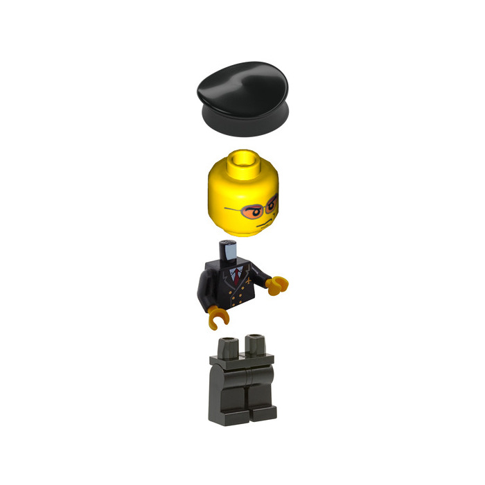 LEGO Plane Pilot with Uniform and Black Hat Minifigure | Brick Owl ...