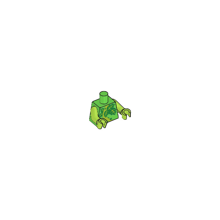 LEGO Plant Monster Minifig Torso with Lime Arms and Lime Hands (3814 / ...