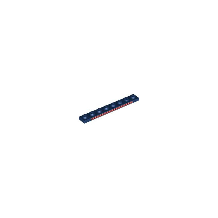 LEGO Plate 1 x 8 with white stripe with red frames (3460) | Brick Owl ...