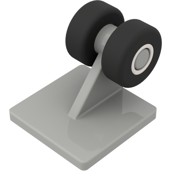 LEGO Plate 2 x 2 Thin with Two Space Shuttle Wheels attached to Solid ...