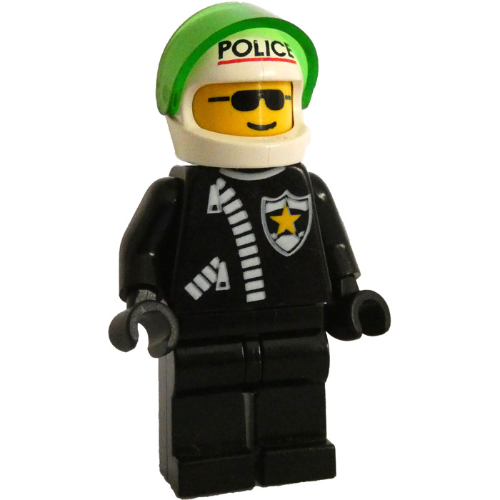 LEGO Police Officer in Zipped Suit with Helmet and Sunglasses ...