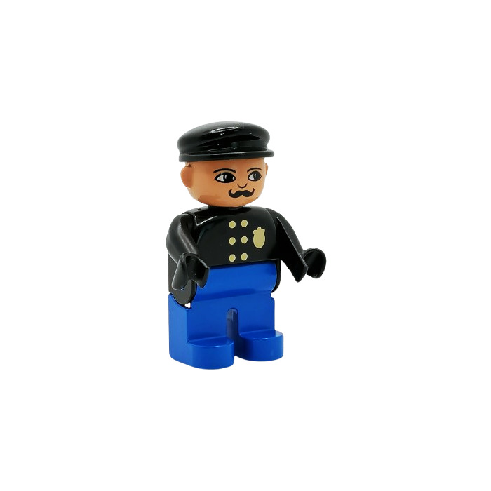 LEGO Policeman with Black Top and Hat with Blue Legs Duplo Figure ...