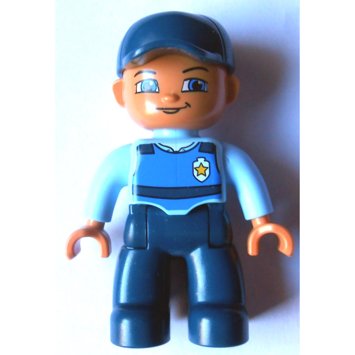 LEGO Policeman with Blue Vest and Dark Blue Cap Duplo Figure | Brick Owl
