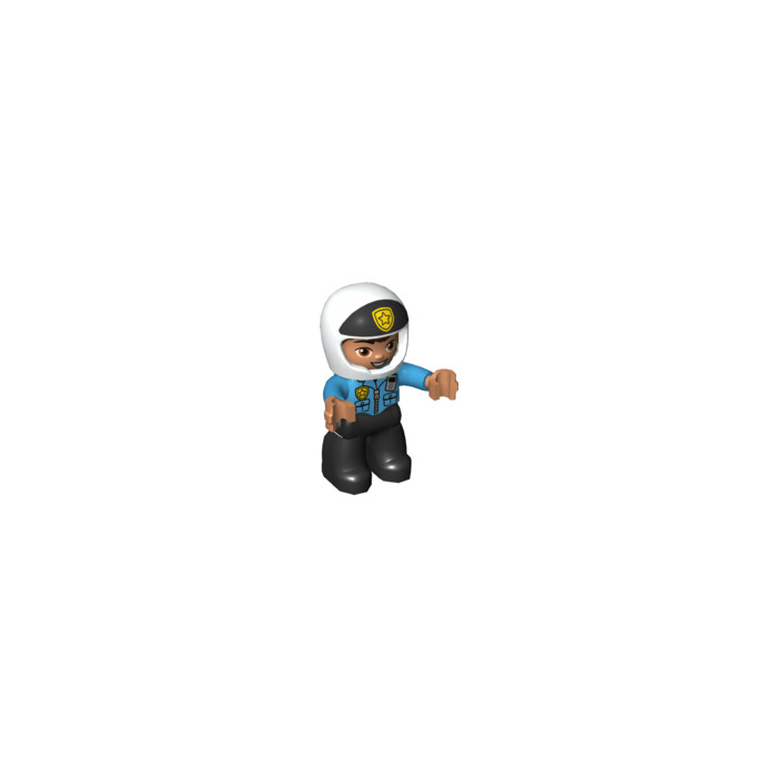 LEGO Policeman with Dark Azure Top and White Helmet with Badge Duplo ...