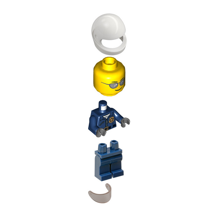 LEGO Policeman with Glasses and White Helmet Minifigure | Brick Owl