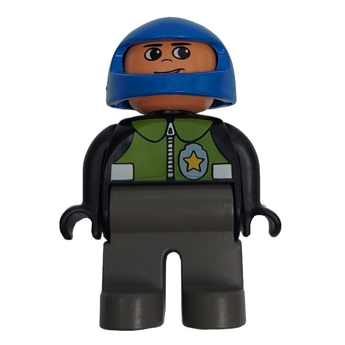 LEGO Policeman with Green Vest and Blue Helmet Duplo Figure | Brick Owl