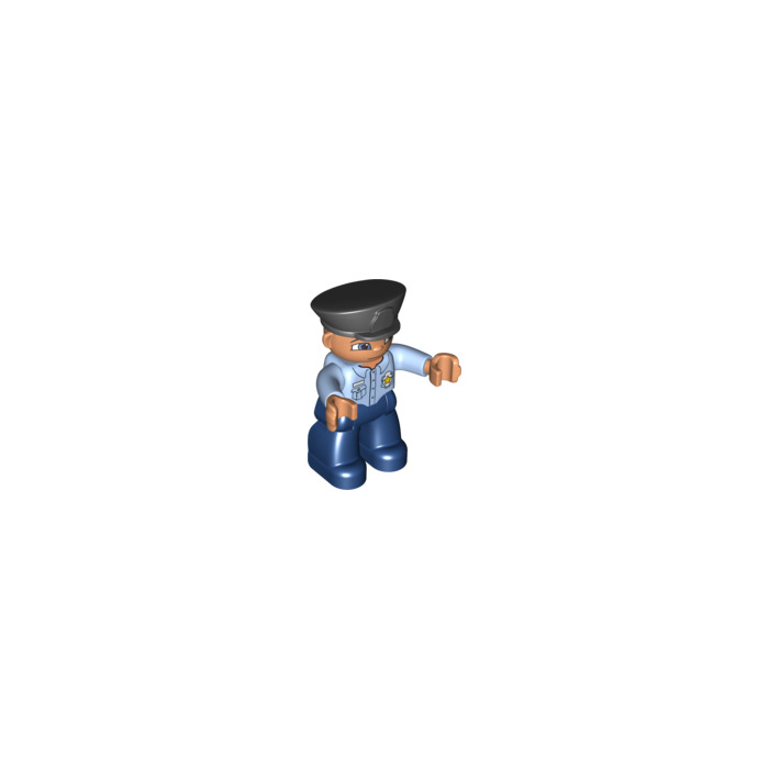 LEGO Policeman with Light Blue Top and Black Hat Duplo Figure | Brick Owl