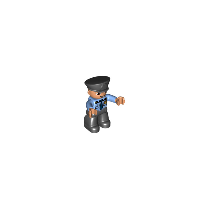 LEGO Policeman with Medium Blue Top and Black Hat Duplo Figure | Brick Owl