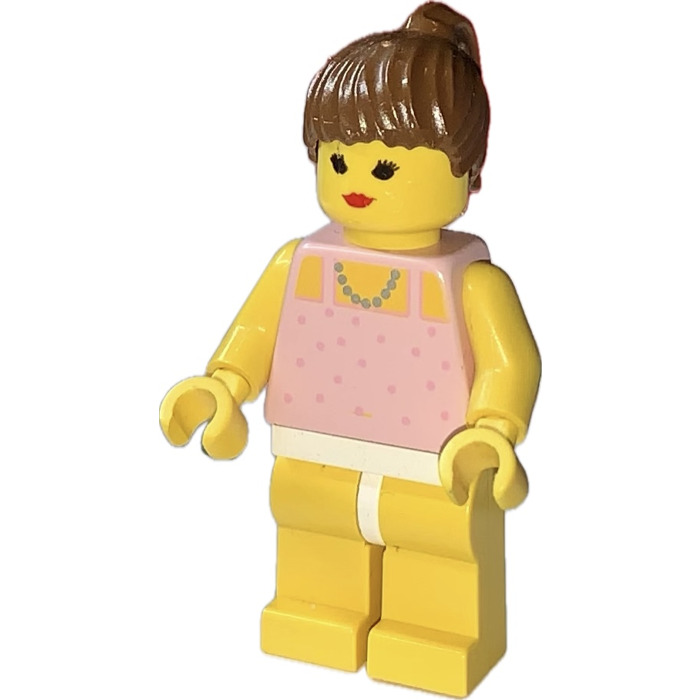 LEGO Poolside Woman in Pink Top with Silver Necklace Minifigure | Brick Owl