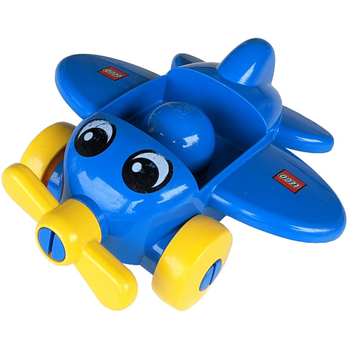 LEGO Primo Airplane with Yellow Propeller and Wheels with Eyes and Wing ...
