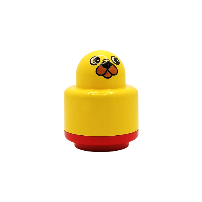 LEGO Primo Brick 1 x 1 Round Rattle with Red Base and Animal Face ...