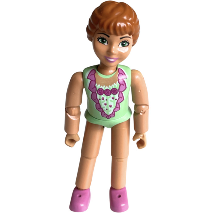 LEGO Princess Flora with green bathing suit, dark orange hair, green ...