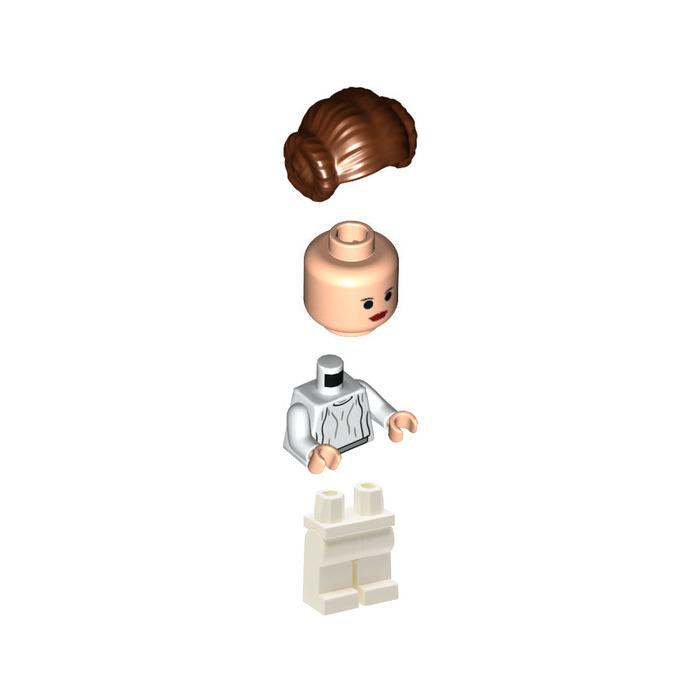 LEGO Princess Leia with White Outfit Minifigure with Detailed Hair ...