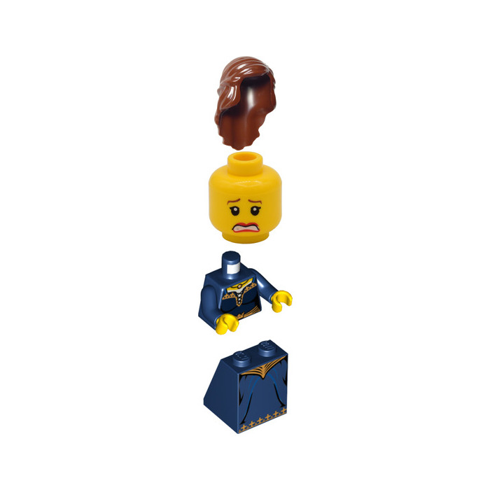 LEGO Princess wearing Dark Blue Dress with Gold Decoration Minifigure ...