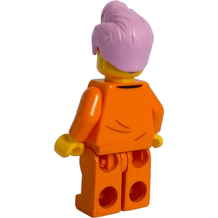 LEGO Prisoner (Female) with Orange Jumpsuit and Pink Hair Minifigure ...