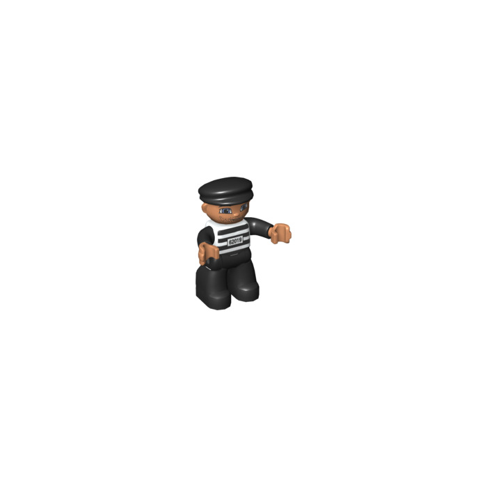 LEGO Prisoner with Black Hat and Light Flesh Hands Duplo Figure | Brick Owl