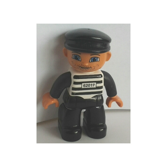LEGO Prisoner with Black Hat and Light Flesh Hands Duplo Figure | Brick Owl