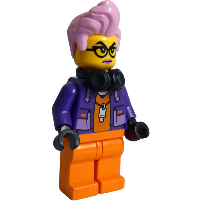 LEGO Prisoner with Orange Jumpsuit and Pink Hair with Purple Jacket ...