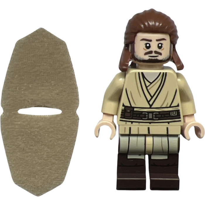 LEGO Qui-Gon Jinn with Dark Brown Legs and Poncho Minifigure (Dark ...