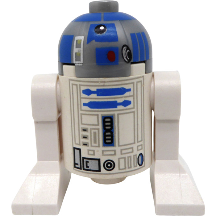 LEGO R2-D2 with Flat Silver Head and Red Dots with Blue Minifigure ...