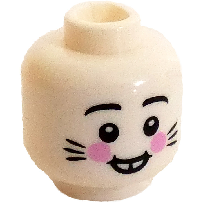 LEGO Rabbit Face Black Eyebrows and whiskers Bright Pink Cheeks (3626 ...