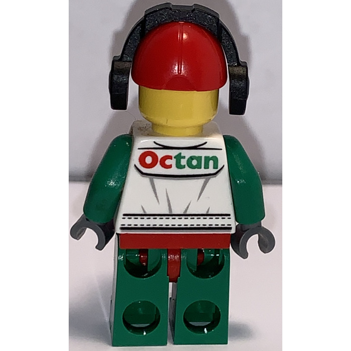 LEGO Race Car Mechanic in Octan Suit with Red Cap and Ear Defenders ...